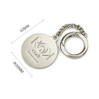 Quality Round Shape Metal Handbags Tag with Chain and Spring Hook Customized Logo for sale