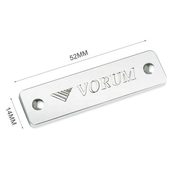 Quality Eco-friendly Engraved Metal Bag Plate Label Custom Logo Label for Handbags SGS Certified for sale