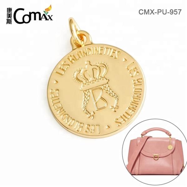 Quality Handbags Eco Friendly Customized Size Metal Engraving Logo Hanging Metal Tags for sale