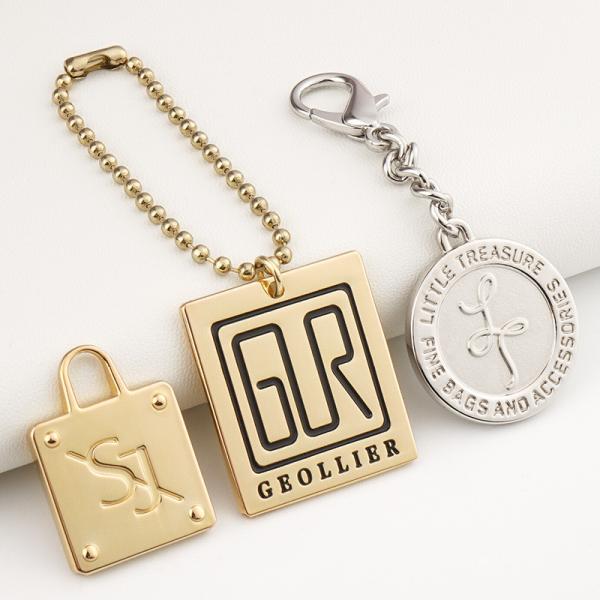 Quality Handbags Eco Friendly Customized Size Metal Engraving Logo Hanging Metal Tags for sale