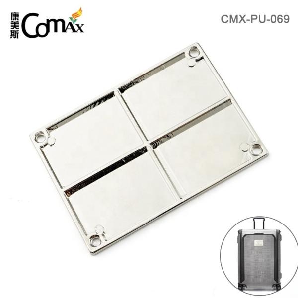 Quality Handbag Metal Logos Tag with Sewn Holes Rectangle Shape and Custom Carving Logo for sale