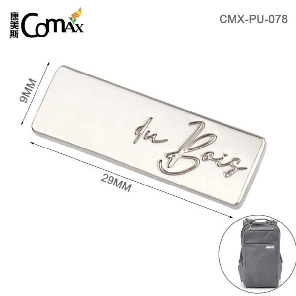Quality Rectangle Handbag Hardware Eco-friendly Metal Logo Labels Custom Silver Logo for sale