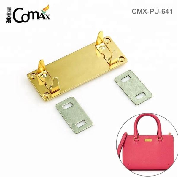 Quality Customized Logo Metal Label Plate for Luxury Handbags Gold Finish Decorative for sale