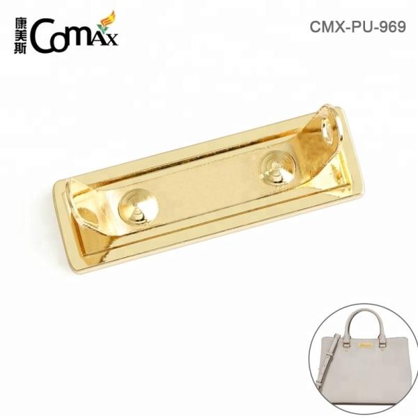 Quality Superior Metal Label For Handbags Custom Rectangle Gold Name Plate Hardware for sale