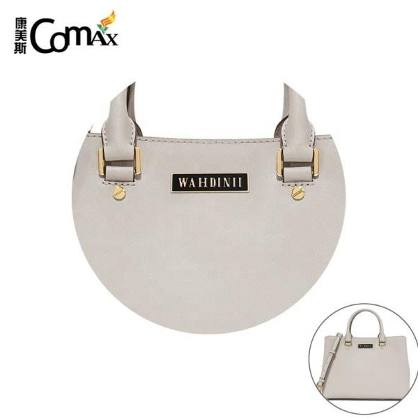 Quality Handbag Hardware Metal Tag Gold Color Custom Metal Name Plate with Black for sale