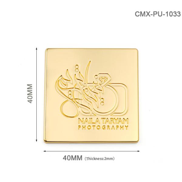 Quality Customized Square Metal Label for Bags Personalized Metal Name Plate for sale