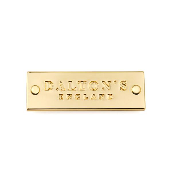 Quality Handbag Hardware Custom Engraved Metal Die Cast Logo Plate With Debossed Tag And for sale