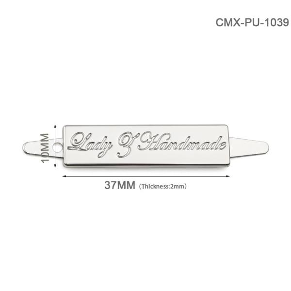 Quality Rectangle Metal Plate Logo for Custom Private Label Bag Hardware Handbag Production for sale