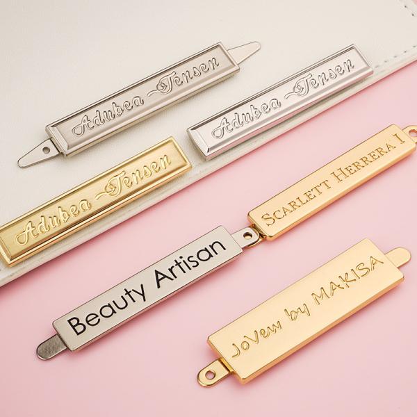 Quality Rectangle Metal Plate Logo for Custom Private Label Bag Hardware Handbag for sale