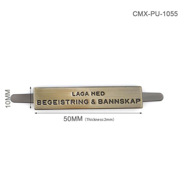 Quality Handbag Accessories Brushed Bronze Personalized Metal Logo for Customised Bag for sale