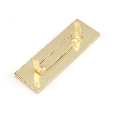 China Rectangle Metal Logo Name Metal Gold Logo Tag Plate Custom Embossed Metal Label for Bag à venda