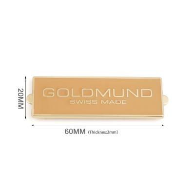 China Rectangle Metal Logo Name Metal Gold Logo Tag Plate Custom Embossed Metal Label for Bag à venda