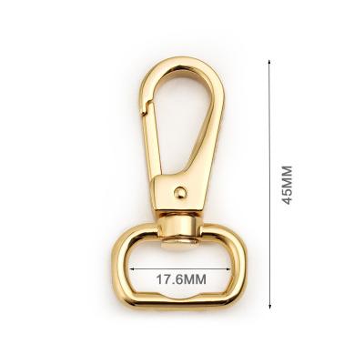 China Highly Polished Gold Color Plating Swiveling Snap Hook for Handbag 17mm Eco-friendly for sale
