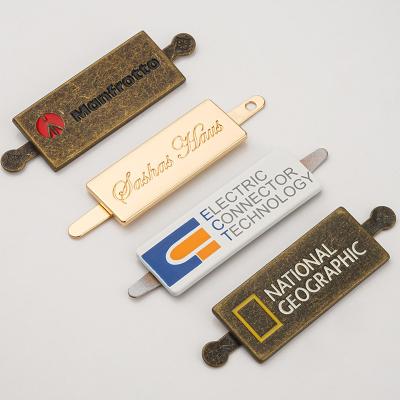 China Stylish Custom Metal Logo Label for Customized Camera Bag Decoration Te koop