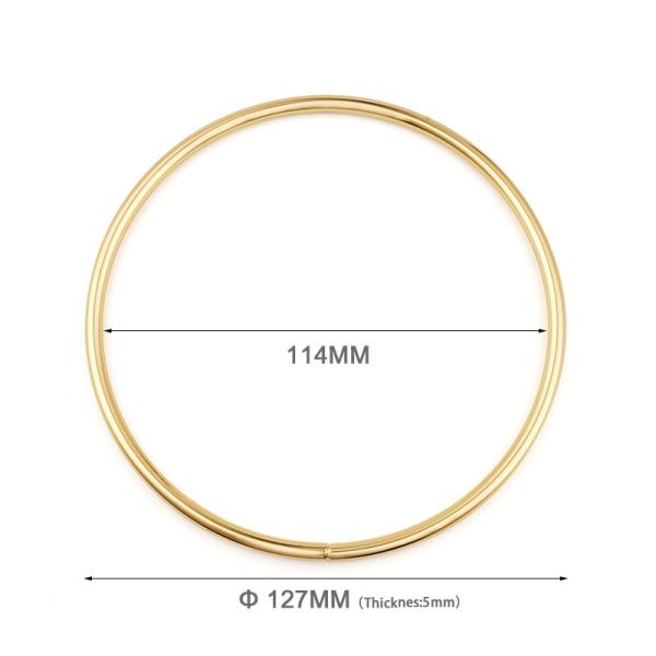 Quality High Grade Round Shape Gold Lager O-Ring for Handbag Custom Metal Handle for sale