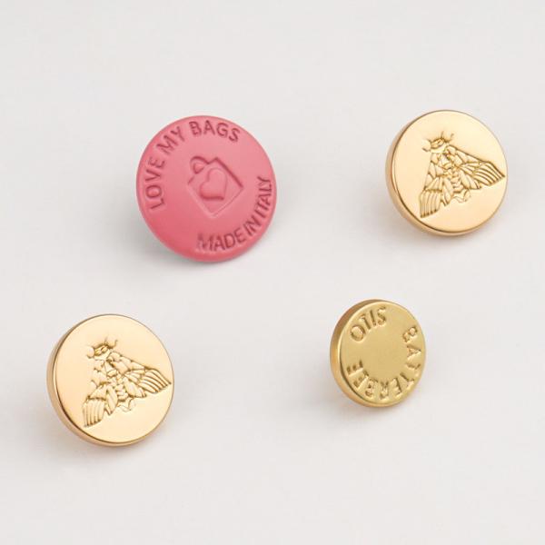 Quality User Friendly High Level Purse Hardware Custom Logo Metal Rivet Engraved Logo for sale
