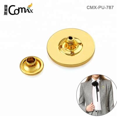 Cina Customized Round Metal Tag for Garment Engraved Logo Light Gold Name Fixation Rivet in vendita