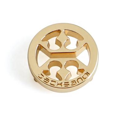 China Handbag Custom Metal Logo Eco-friendly Name Plate for Round Hollow Purse Te koop
