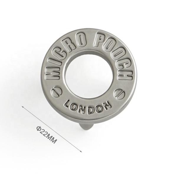 Quality Handbag Customized Round Metal Tag Metal Logos For Handbag And Purse for sale