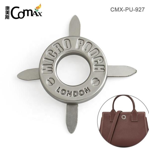 Quality Handbag Customized Round Metal Tag Metal Logos For Handbag And Purse for sale