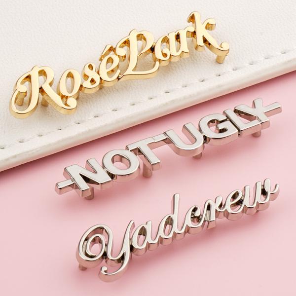 Quality Handbag Customized Round Metal Tag Metal Logos For Handbag And Purse for sale