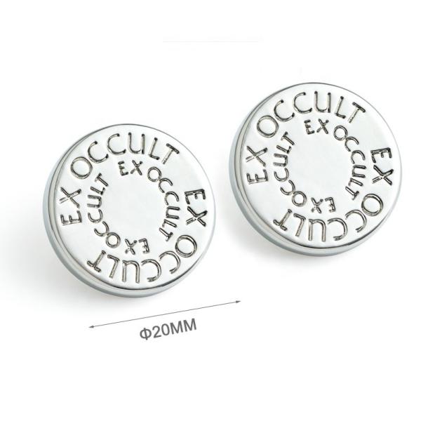 Quality Rivet Fixation Metal Logo Tag Custom Round Engraved Logo For Wallet And Purse for sale