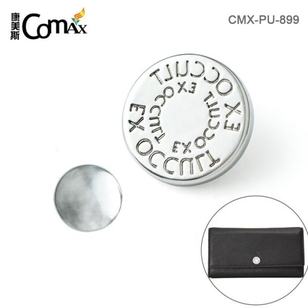 Quality Rivet Fixation Metal Logo Tag Custom Round Engraved Logo For Wallet And Purse for sale