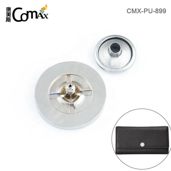 Quality Rivet Fixation Metal Logo Tag Custom Round Engraved Logo For Wallet And Purse for sale