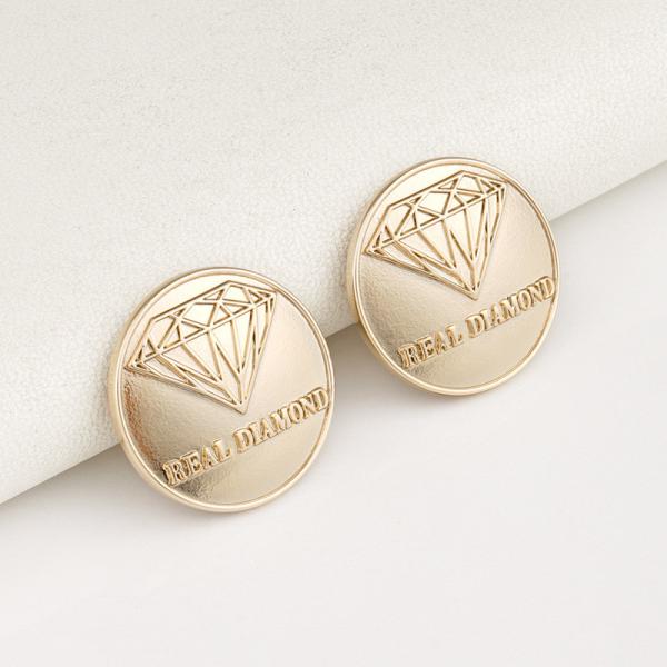 Quality Custom Logo Round Metal Tag Design Rose Gold Name Plate For Handbags Customized for sale