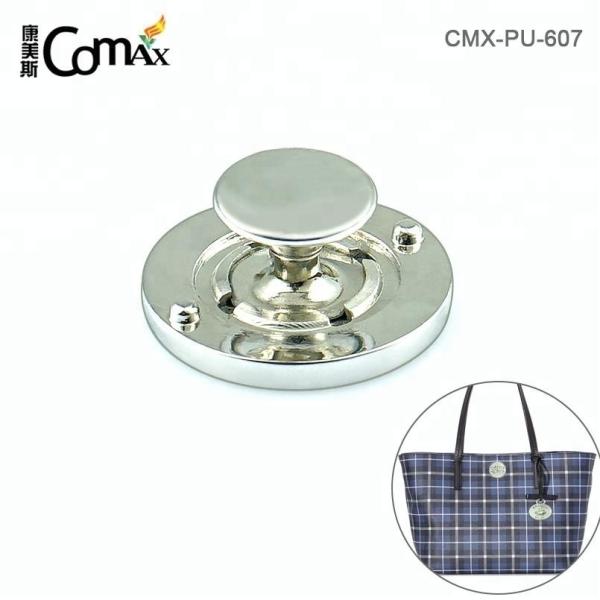 Quality Custom Round Shape Metal Bag Label With Engraved Logo Antioxidant Zinc Alloy for sale