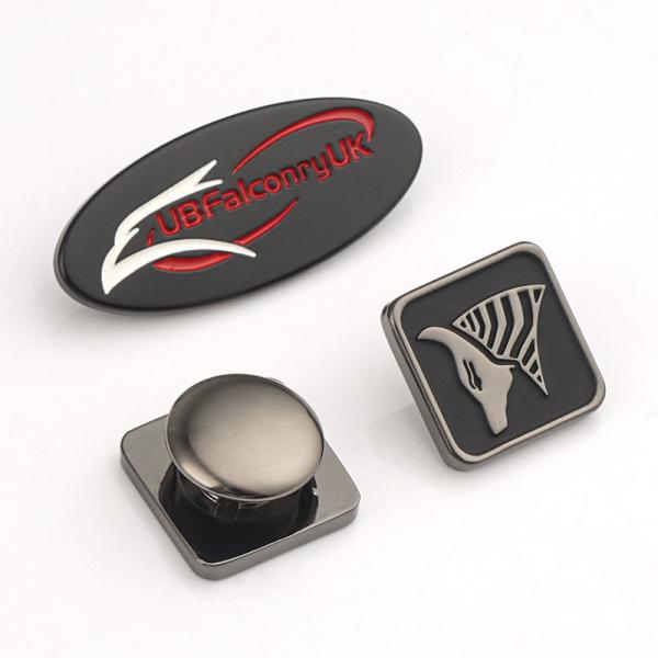 Quality Custom Round Shape Metal Bag Label With Engraved Logo Antioxidant Zinc Alloy for sale