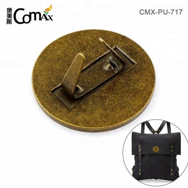 Quality Custom Designs Antique Brass Metal Logo Tag Round Style Embossed Metal Tags For for sale