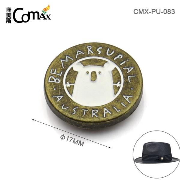 Quality Custom Round Bronze Metal Logo Tag for Wallet Eco-friendly and Modern Design for sale