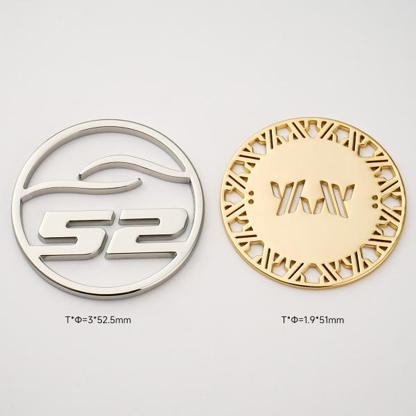 Quality Sustainable Clothing Custom Cut Out Metal Logo Tag with Self Adhesive Label for sale