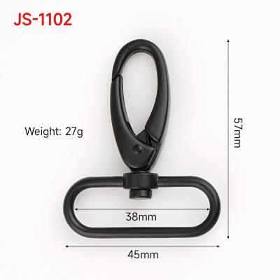 Cina Nickel-free 1.5 Inch Swivel Hook for Sling Bag Standard Size Matt Black Metal Snap Hook in vendita