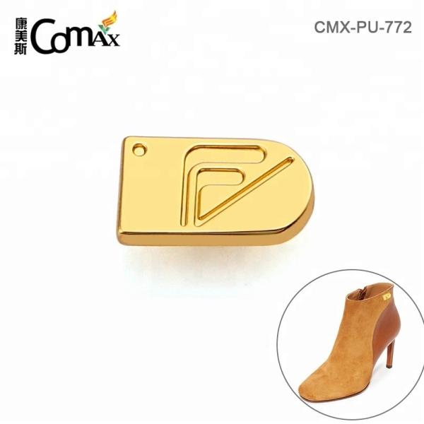 Quality Attaching Style Custom Shoes Bag Accessories Metal Name Tag Gold Plated Logo for sale