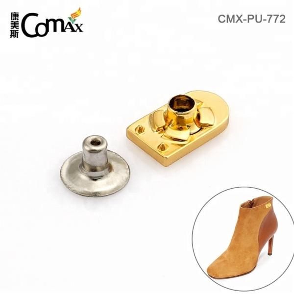 Quality Attaching Style Custom Shoes Bag Accessories Metal Name Tag Gold Plated Logo for sale