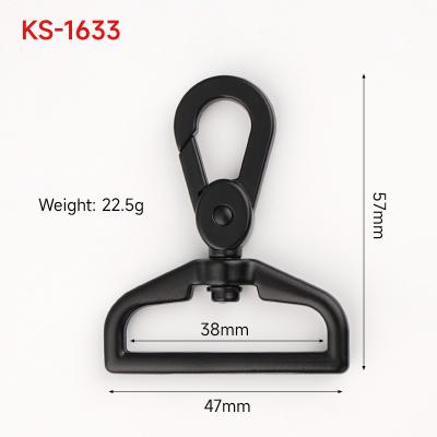 China Metal Bag Hardware Accessory Stock 38mm Black Snap Buckle Clasps Swivel Hook for Handbag Te koop
