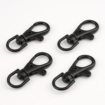 China Standard Size Snaps Clips Zinc Alloy Keychain Clasp Hook Black Lobster Clasp for Bag for sale