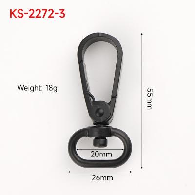 Cina Metal Bag Strap Swivel Spring Hook 20mm Black Alloy Snap Hook for Handbags Lanyard in vendita