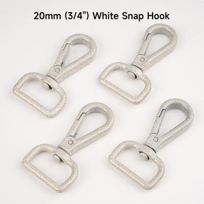 Cina High Grade Metal Swivel Snap Hook for Handbag 20mm White Metal Snap Spring Hook Buckle in vendita