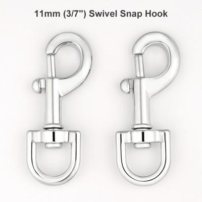 Cina Bag Accessories 3/7 Inch Silver Metal Swivel Snap Hook Dog Leash 11mm Chrome Snap Swivel Clasp in vendita
