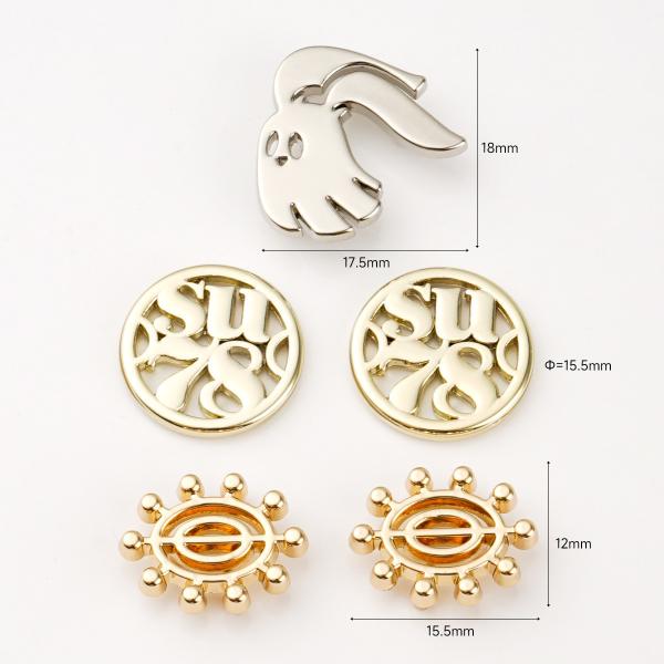 Quality Customized Size Metal Clothing Logos with Small Gold Logo Metal Tag Cut Out Logo for sale