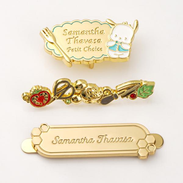 Quality Customized Size Metal Clothing Logos with Small Gold Logo Metal Tag Cut Out Logo for sale