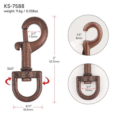Cina Swivel Snap Clip Hook 11mm Eye Hook Antique Copper for Handbag Clasp Hardware in vendita