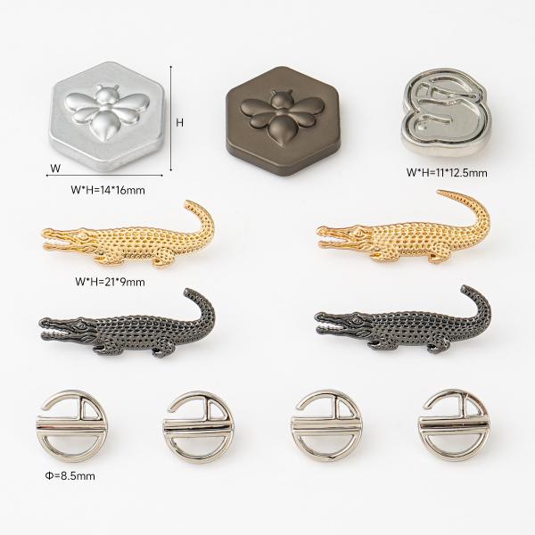 Quality Custom Logo Tags for Purse Gunmetal Bee Logo Metal Label in Gold Animals Shape for sale