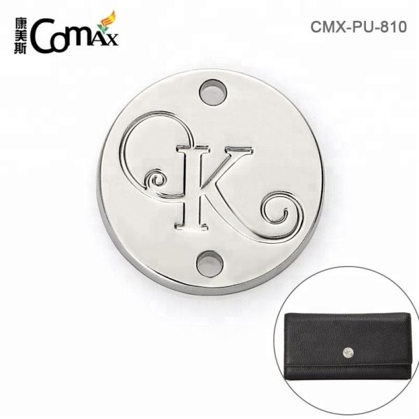 Quality Custom Nickel Sewing Metal Logo Tag for Clothing 15mm Round Shape With 2 Holes for sale