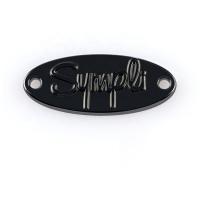 Quality Plating Metal Clothing Label Custom 2 Holes Metal Label for Garment Sewn Oval for sale