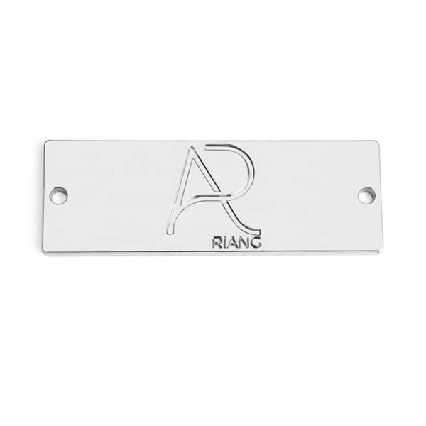 Quality Custom Engraved Rectangle Metal Plate Sewing Label for Bags and Clothing OEM Custom for sale