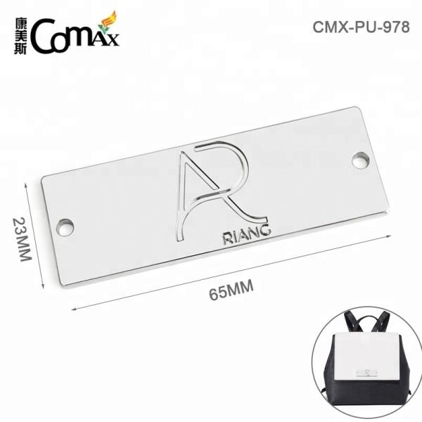 Quality Custom Engraved Rectangle Metal Plate Sewing Label for Bags and Clothing OEM for sale